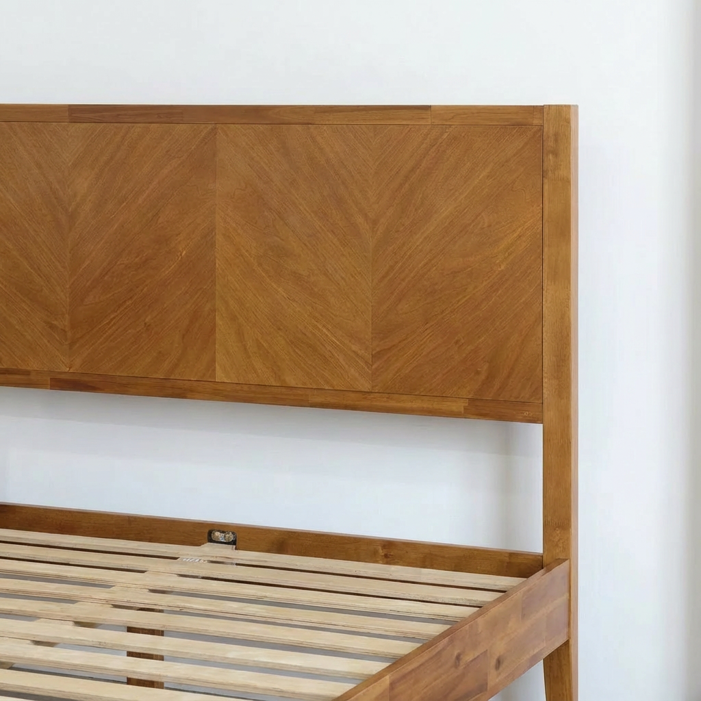 Alander Solid Wood Bed Frame with Headboard – Senno
